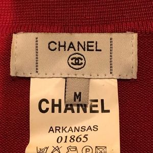 CHANEL | Tops | Chanel Red Knit Polo Vintage | Poshmark